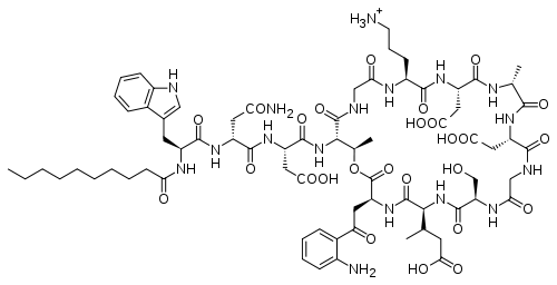 Daptomycin (Cubicin; Dapcin; LY146032) | CAS 103060-53-3 | AbMole ... Daptomycin (Cubicin; Dapcin; LY146032) | CAS 103060-53-3 | AbMole ...